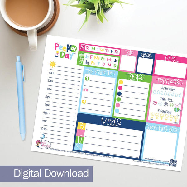 NEW! Denise Albright® Printable Peek at the Day™ Daily Planner