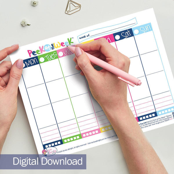NEW! Denise Albright® Printable Peek at the Week® Weekly Planner