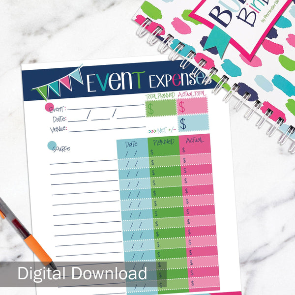 FREE Digital Download | Event Expenses Worksheet | Print-ready, Delive ...